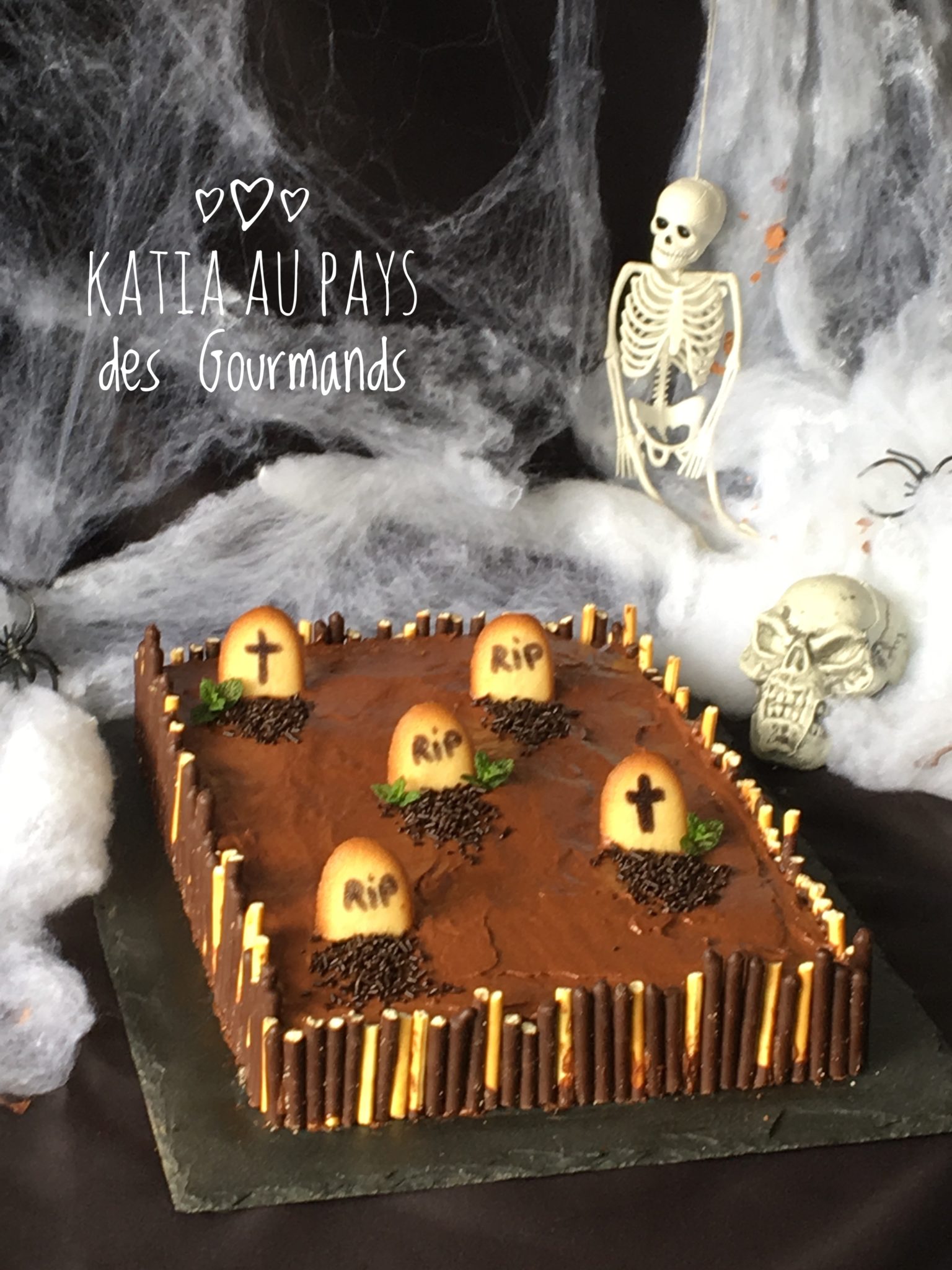 Gâteau cimetière choco/noisettes - Katia au Pays des Gourmands