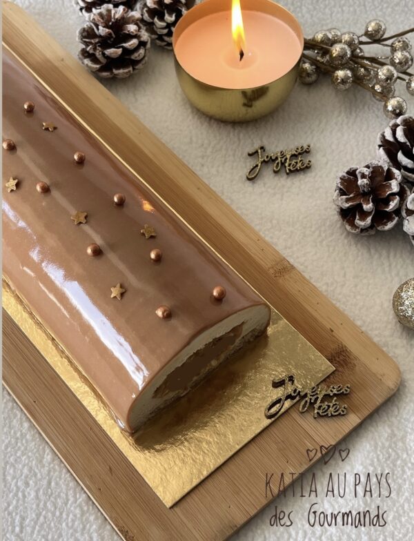Bûche vanille insert caramel - Katia au Pays des Gourmands